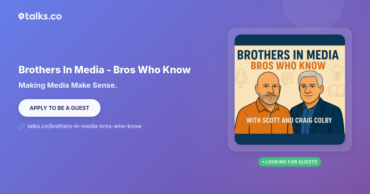 Brothers In Media - Bros Who Know - Media, Journalism & News