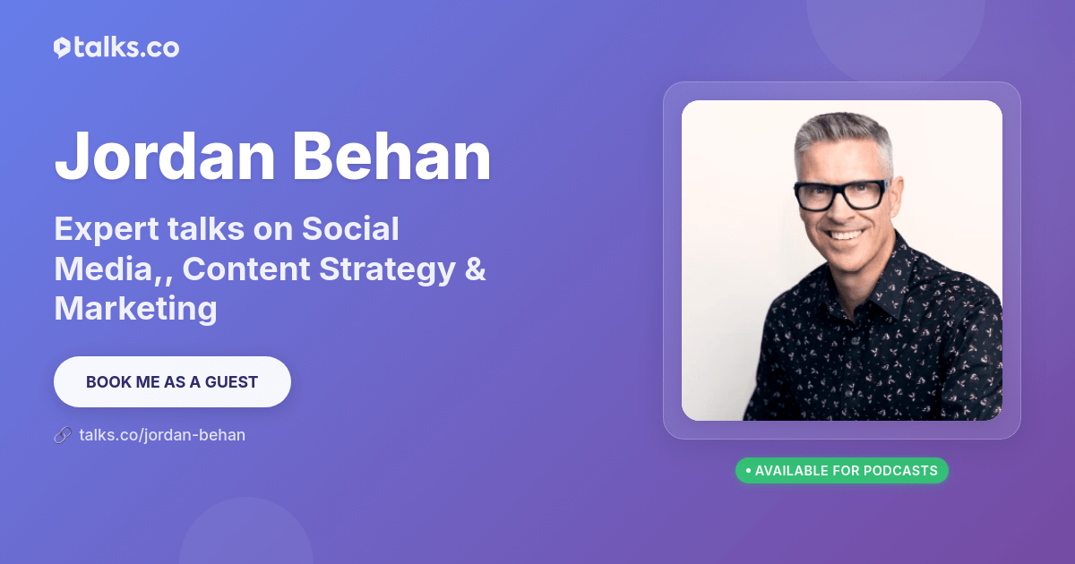 Jordan Behan: Talks on Social Media,, Content Strategy & Marketing